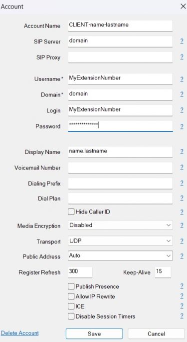 MicroSIP Setup Manual - Call Manager Support