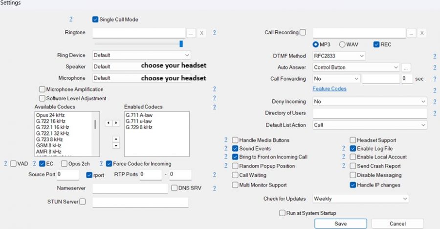 MicroSIP Setup Manual - Call Manager Support